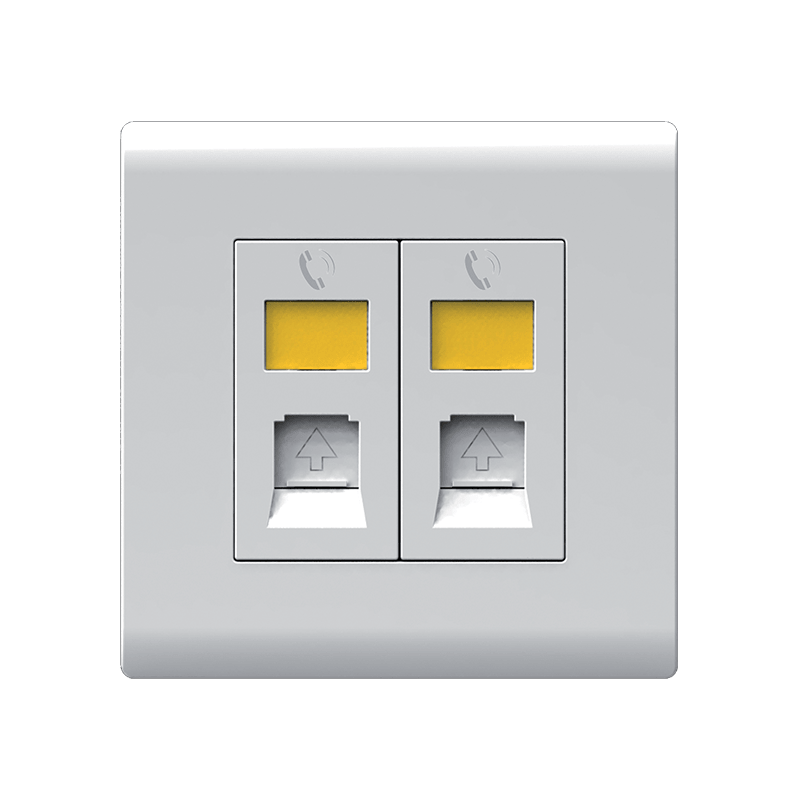 LONDON PHONE RJ11 SOCKET DOUBLE WITH INDICATOR WHI | ELMARK